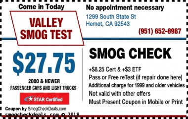 $27.75 Smog Check Station Hemet | (951) 652-8987